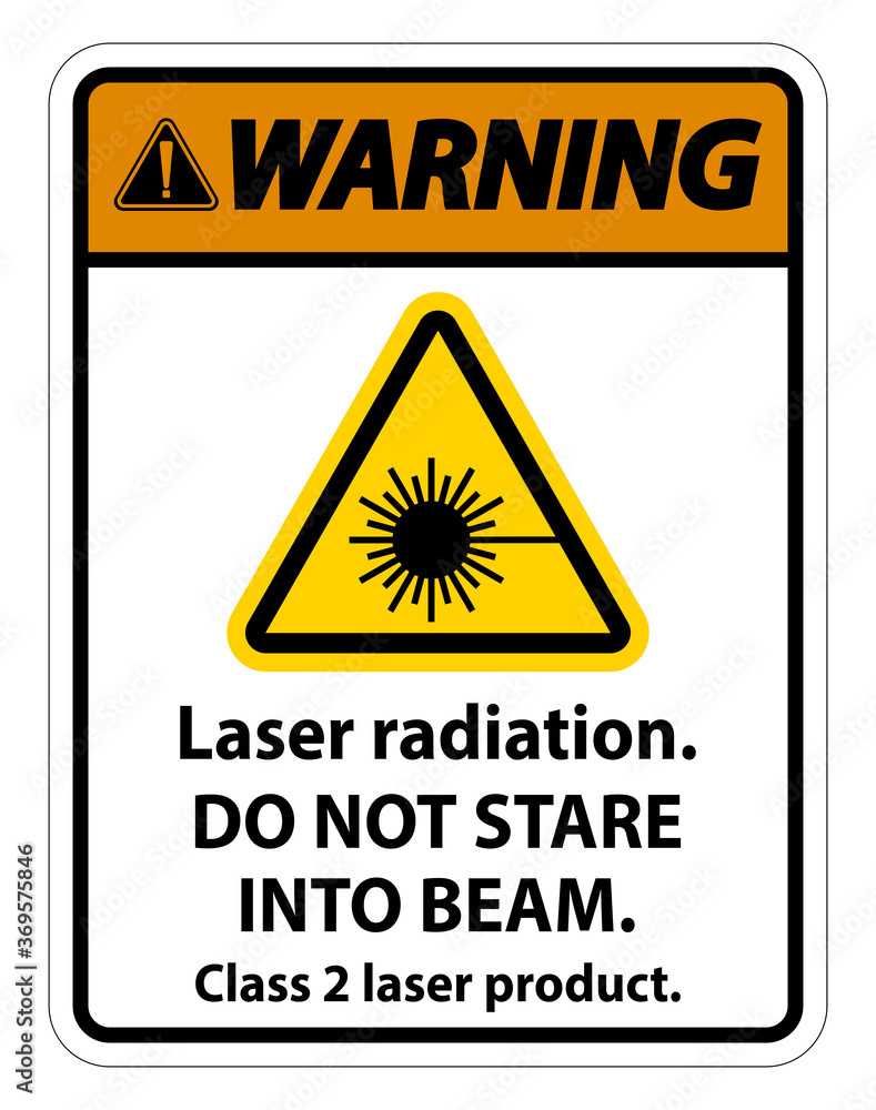 Warning Laser radiation,do not stare into beam,class 2 laser product ...
