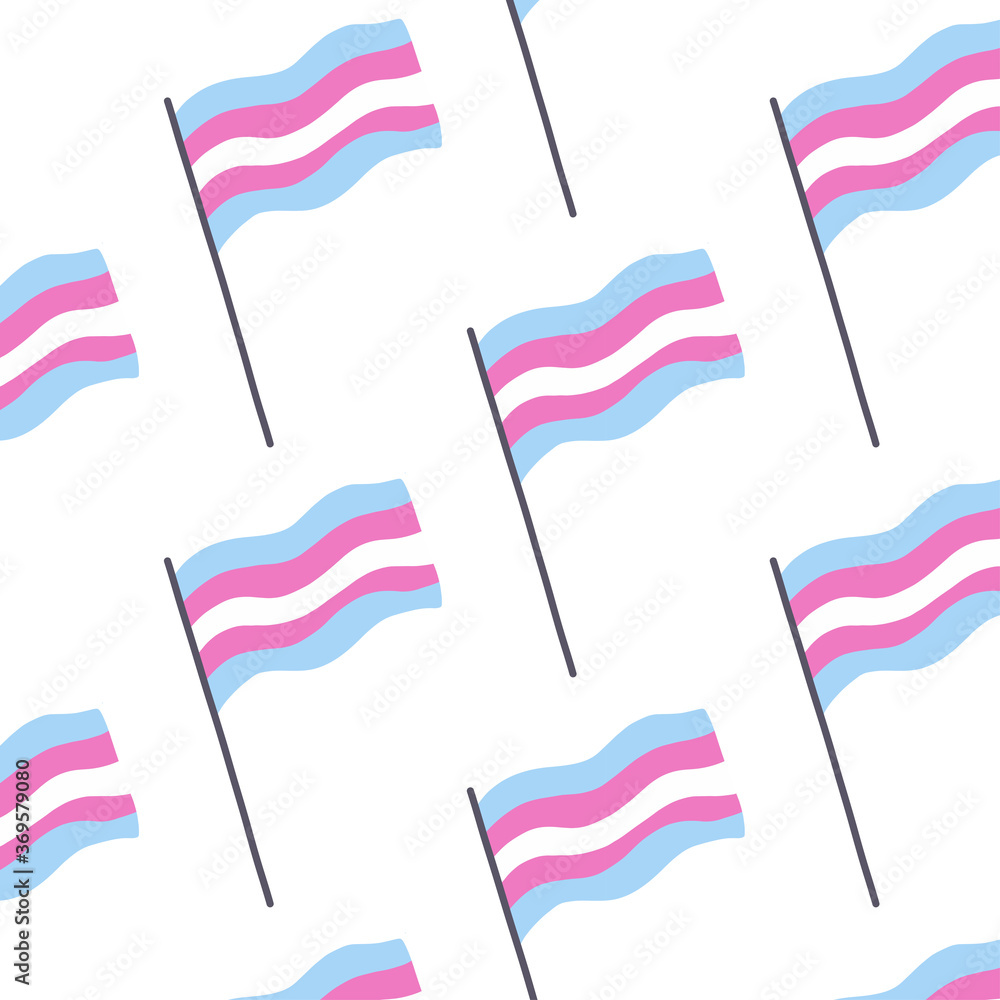 transgender flag, lgbtq flag seamless doodle pattern, vector color ...