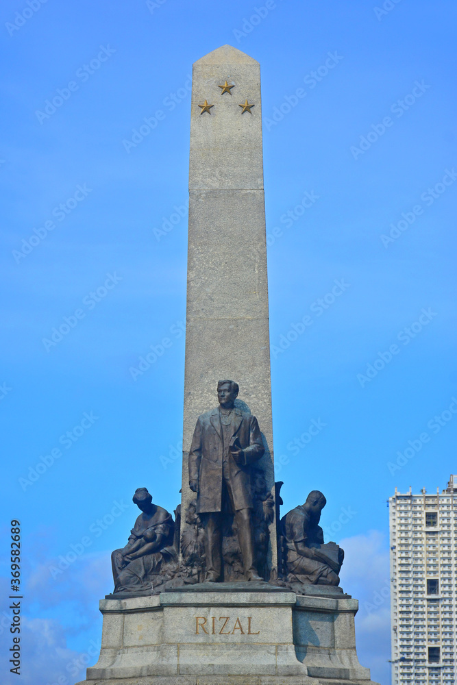 Jose Rizal statue monument at Rizal park in Manila, Philippines Stock ...