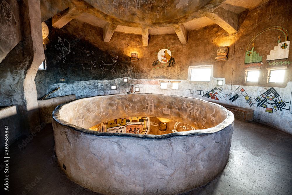 Inside of Desert View Watchtower at Grand Canyon National Park Stock ...