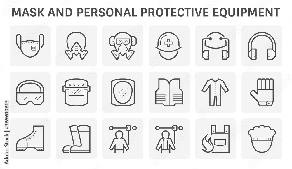 Vektorová grafika „Safety equipment icon or personal protective ...