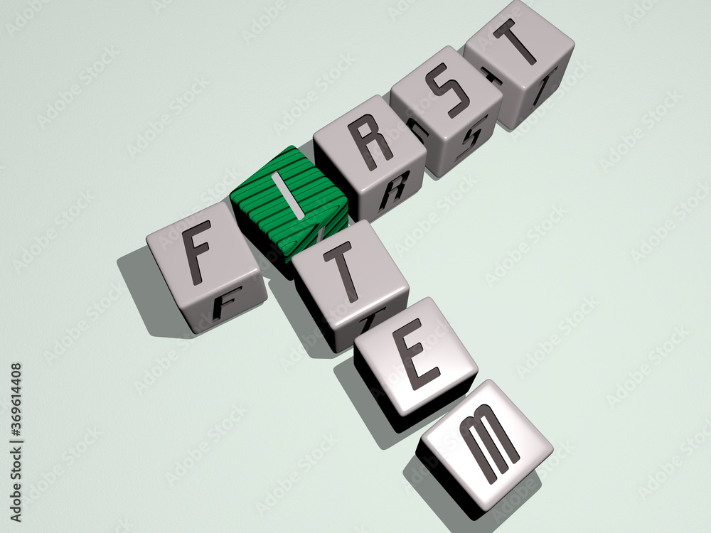 FIRST ITEM combined by dice letters and color crossing for the related ...