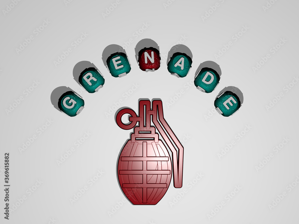 3D illustration of GRENADE graphics and text around the icon made by ...