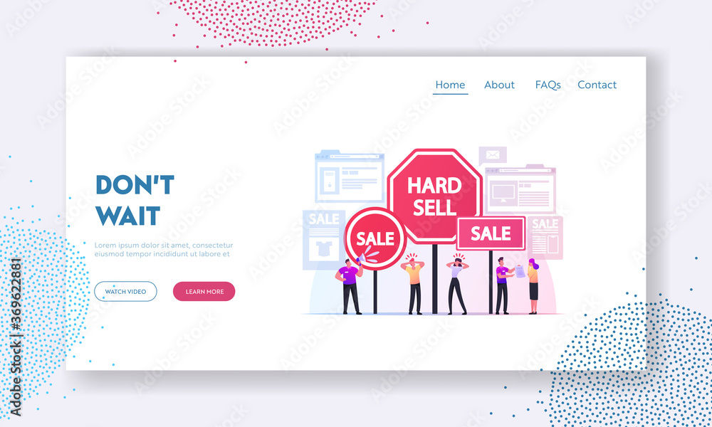 Hard Sell Landing Page Template. Promoter Use Policy of Aggressive ...