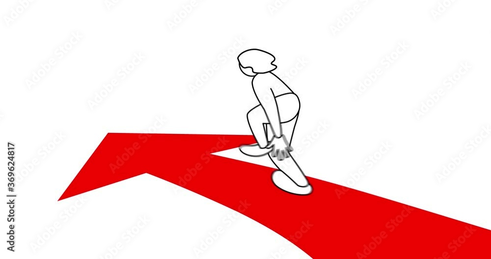 Looping animation of human running on arrow competition. Stock Video ...