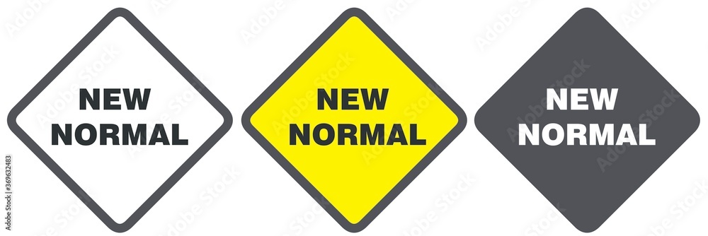 New normal lifestye concept.with wording new normal on black yellow ...