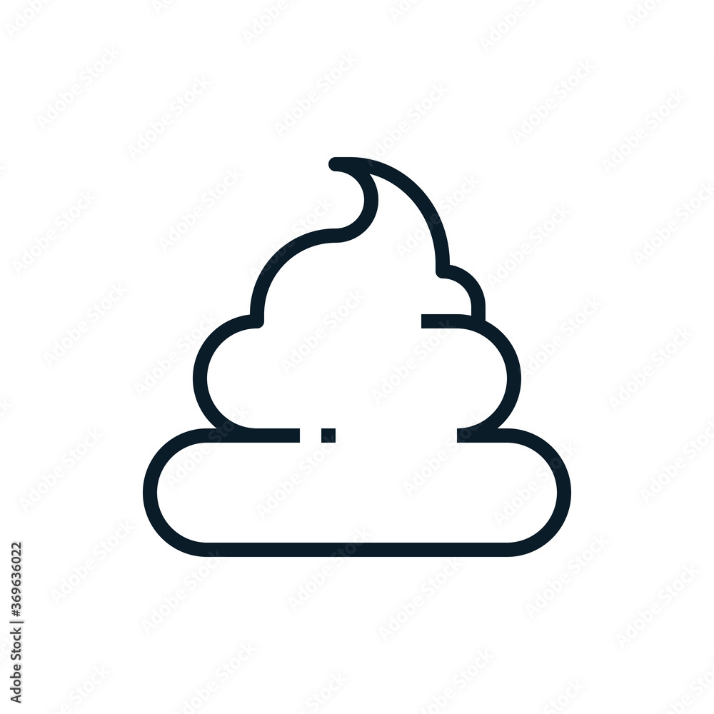 Pile of shit, feces outline icons. Vector illustration. Editable stroke ...