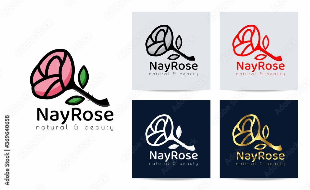 Rose Logos For Spas, Boutiques, Salons, And Botanical Logos. Design ...