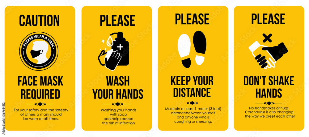 Sign Poster Templates. Caution Card. Face mask required. Please Wash ...