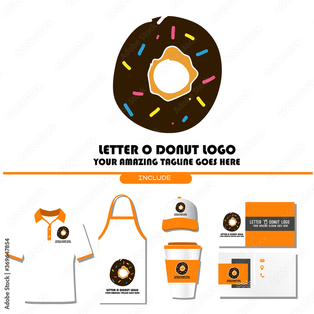 Vetor de The Best and Delicious Letter O Donuts Shop Logo for Cafe and ...