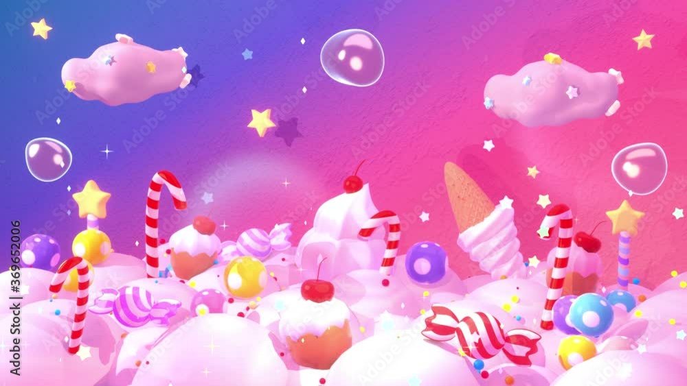 Looped sweet candy land animation. Stock Video | Adobe Stock