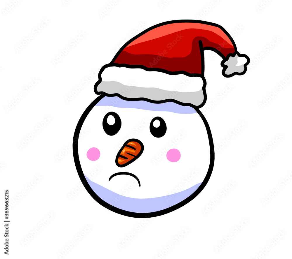 Cartoon Stylized Sad Snowman Emoticon Stock Illustration | Adobe Stock