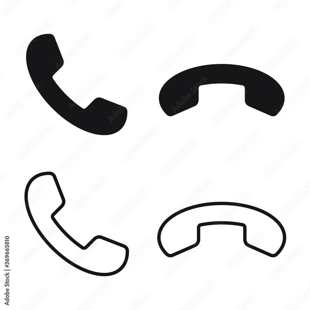 Phone icon. Call application symbol. Flat interface sign. Simple shape ...