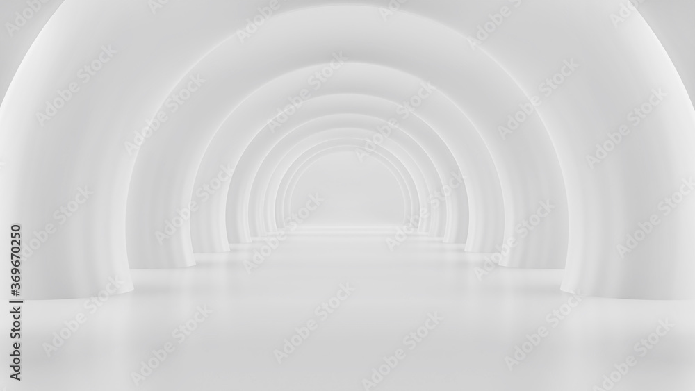 White architectural circle background Modern building design curved ...