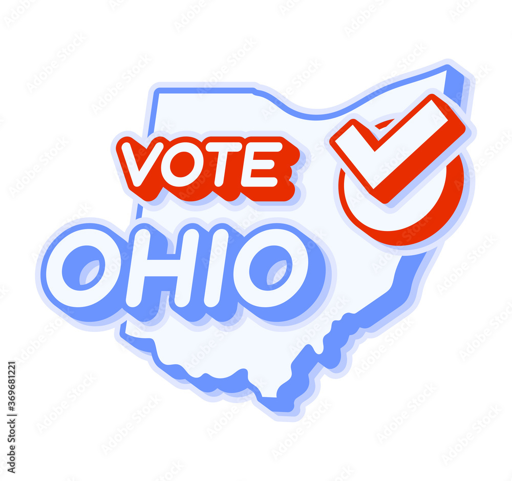 Presidential vote in Ohio USA 2020 vector illustration. State map with ...