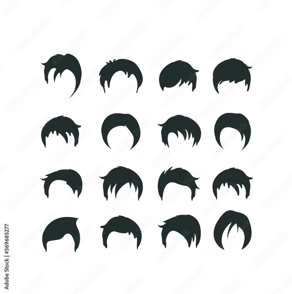hair style icons Stock Vector | Adobe Stock