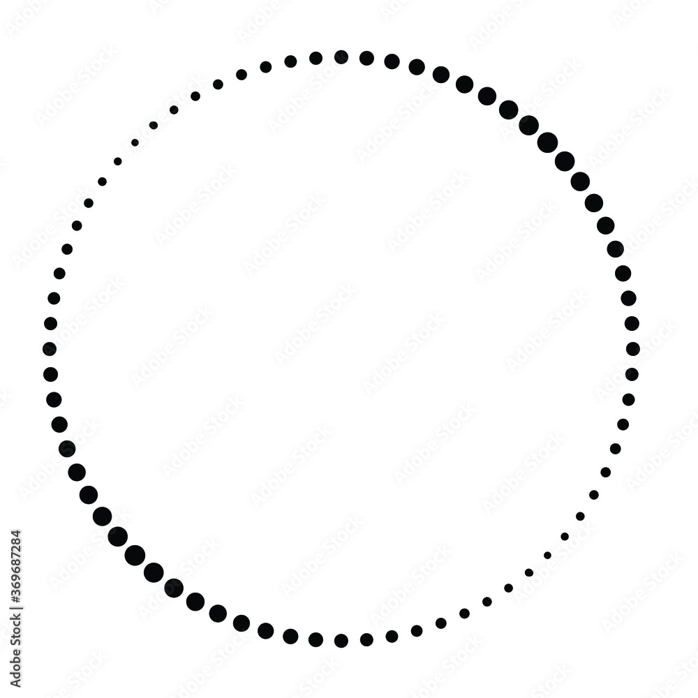 Halftone dots in circle form. round logo . vector dotted frame . design ...