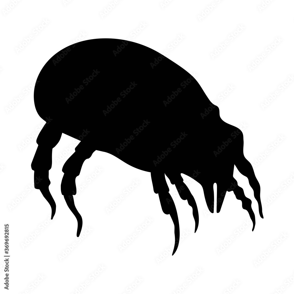 Vector illustration of a house dust mite. Logo, icon, emblem. Dust mite ...