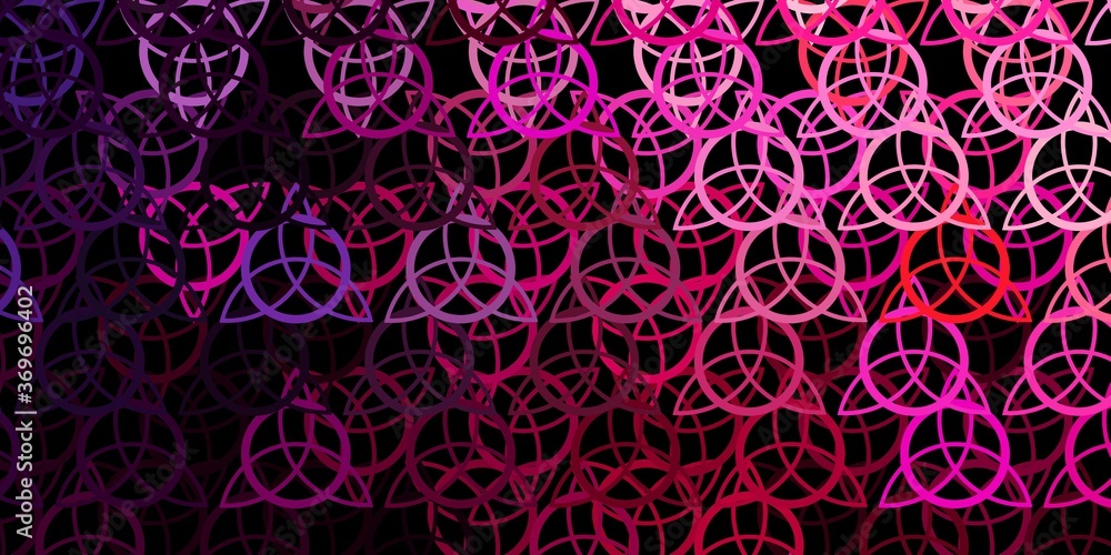 Dark Purple, Pink vector background with occult symbols. Stock Vector ...
