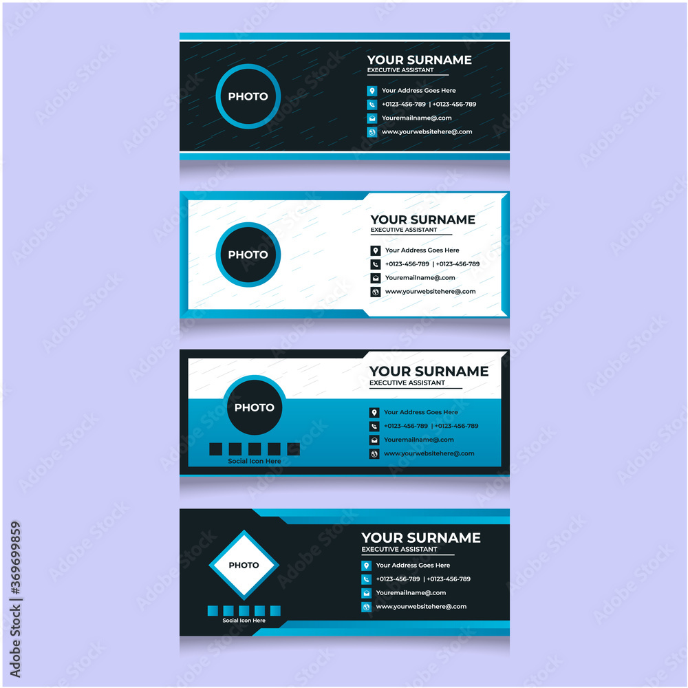 Email signature Design. Emailers author visit cards user interface ...