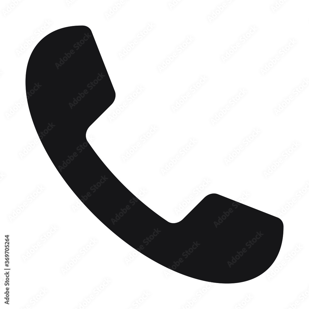 Phone icon. Call application symbol. Flat interface sign. Simple shape ...