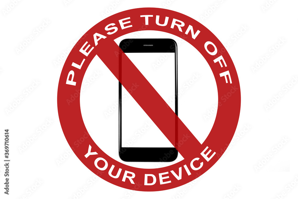 device template and prohibition sign with please turn off your device ...