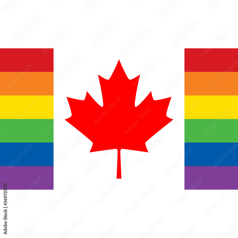 LGBT symbols. Canada Pride flag concept. Vector illustration on a white ...