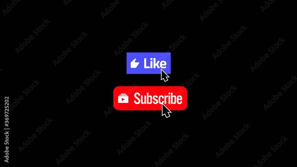 Like and Subscribe Modern Social Media Buttons Stock Template | Adobe Stock