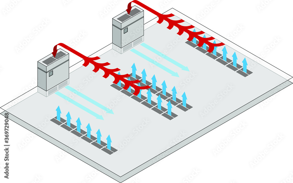 Data center hot and cold aisle rack/cabinet configuration/layout ...