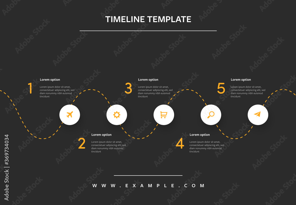 Simple Infographic Layout with Dashed Line and Icons Stock Template ...