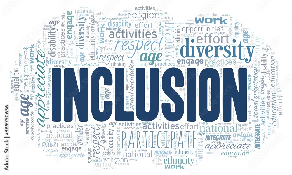 Inclusion word cloud isolated on a white background. Stock Vector ...