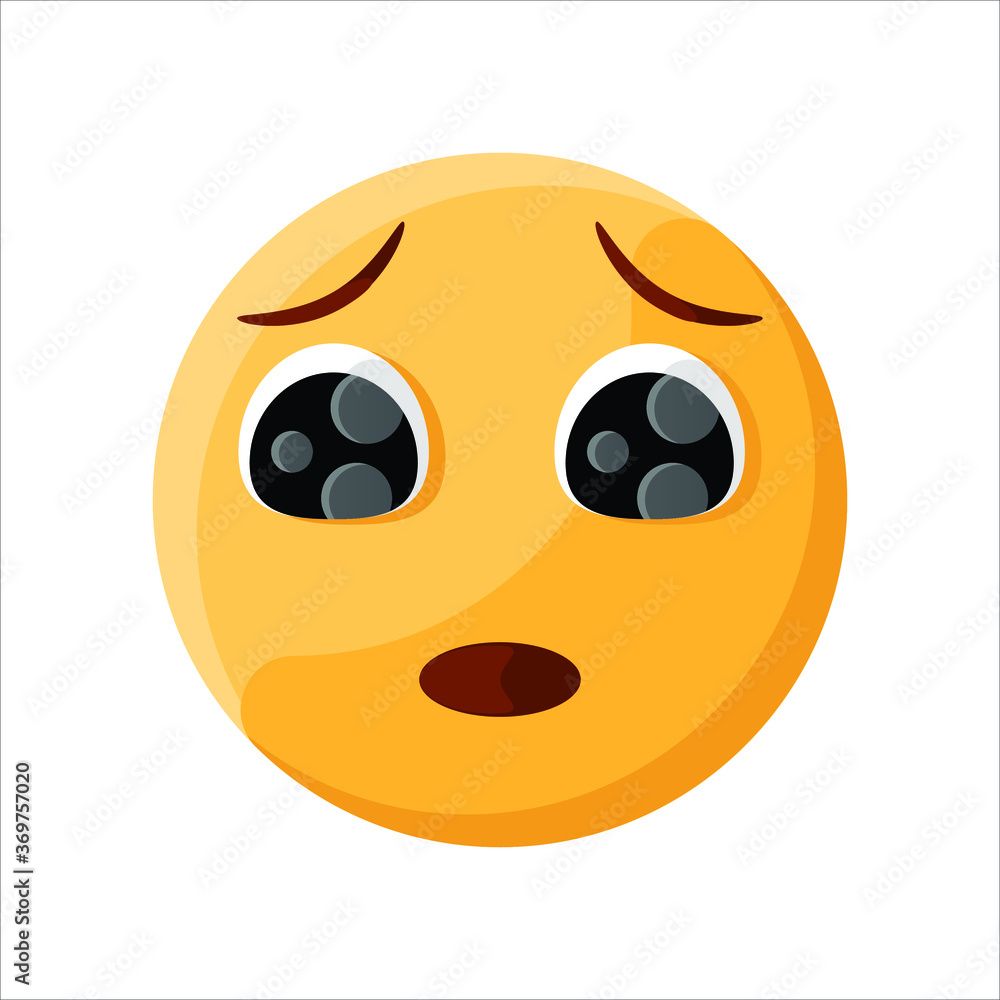 Watery Weepy Eyes Face Emoji Illustration Creative Design Vector Stock ...