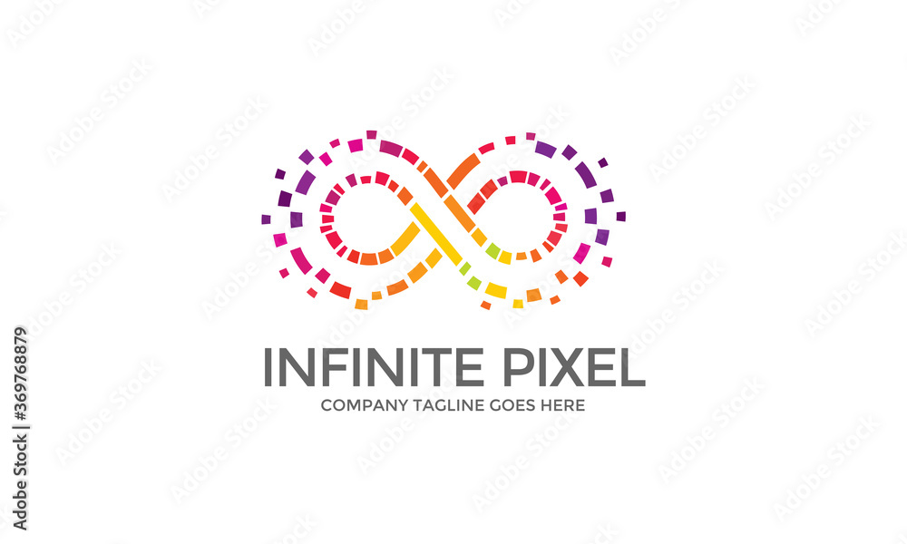 Colorful Infinity Pixel Logo Vector Stock Vector | Adobe Stock