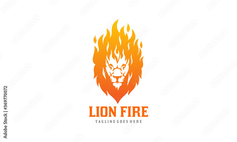 Lion Fire Logo - Flame Lion Head Vector Stock Vector | Adobe Stock