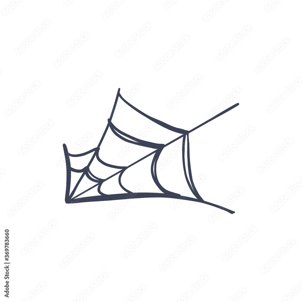 Cute kawaii for the day of death spider web corner frame isolated on ...