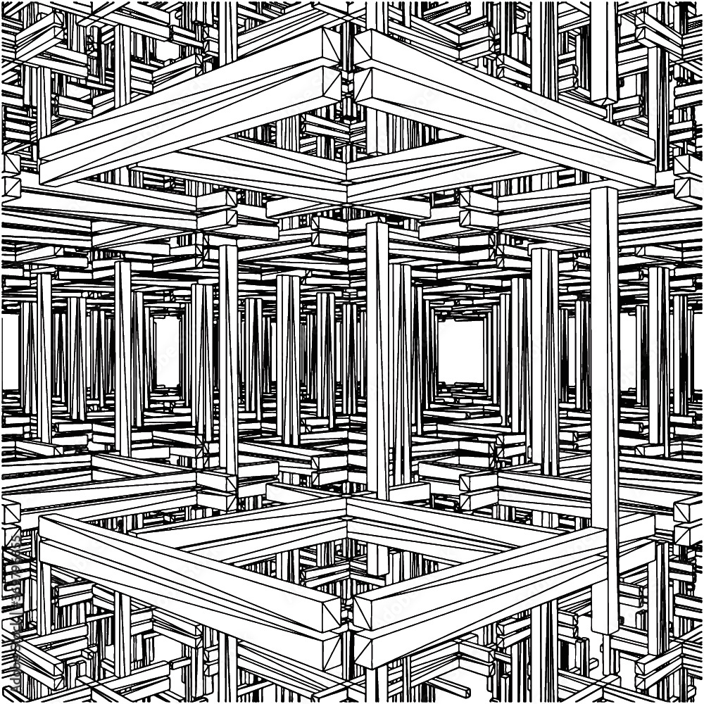 Abstract Construction Structure Vector. Illustration Isolated On White ...