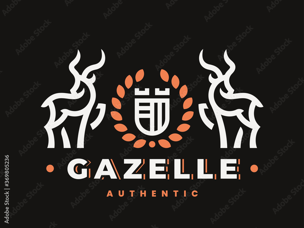 Gazelle modern logo design editable for your business. Stock Vector ...