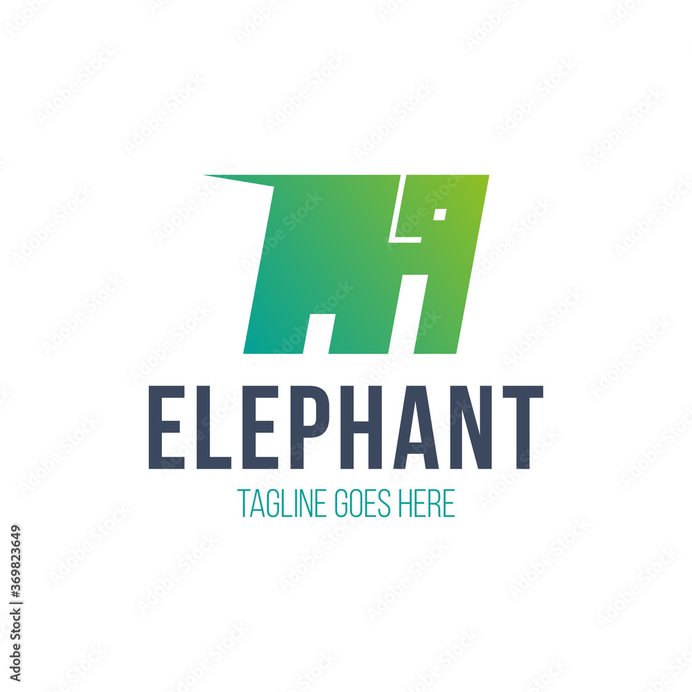 Elephant Emblem for Your Business. Company logo design. green gradient ...