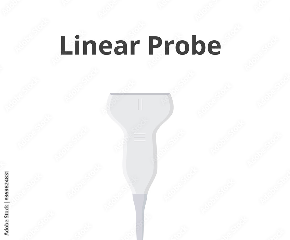 Linear ultrasound transducer isolated on white vector illustration ...