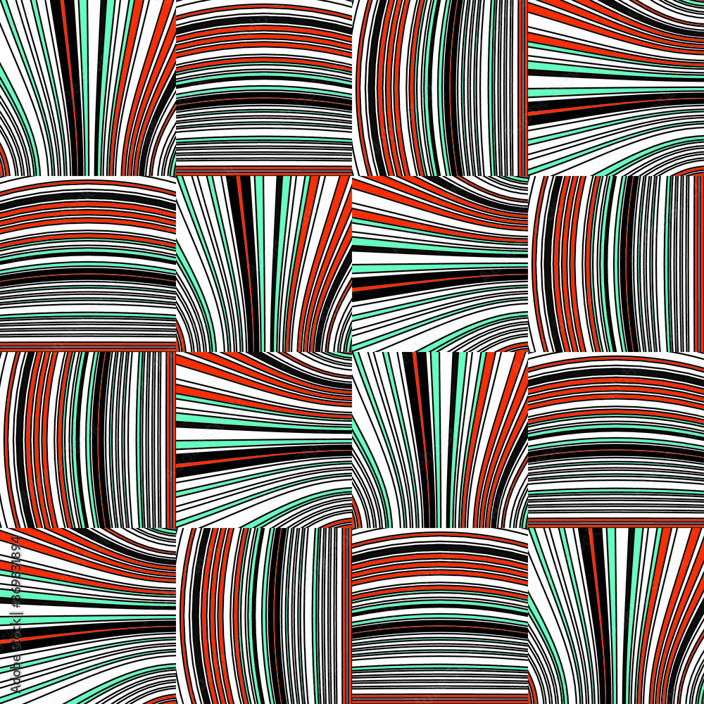 pattern with bulge horizontal and vertical colored segments Stock ...