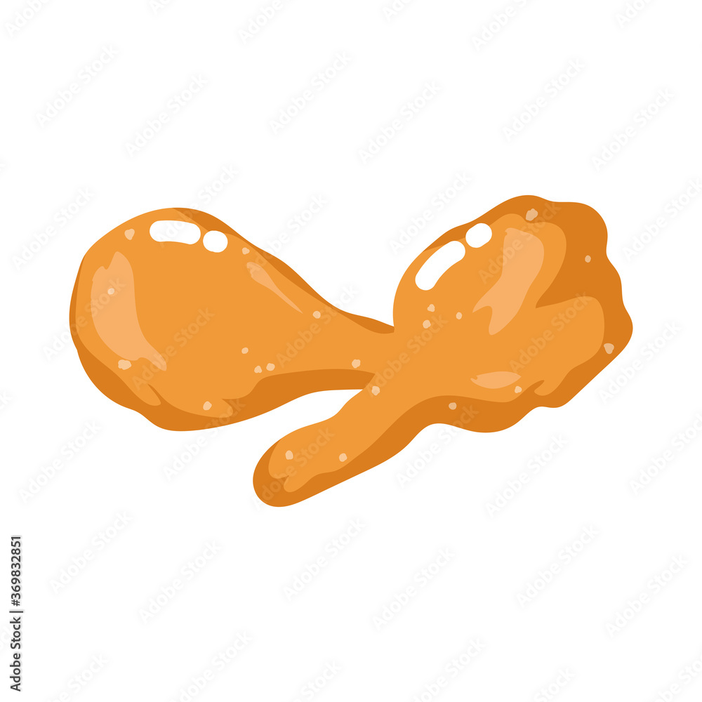 fast food breaded chicken cartoon isolated icon white background Stock ...