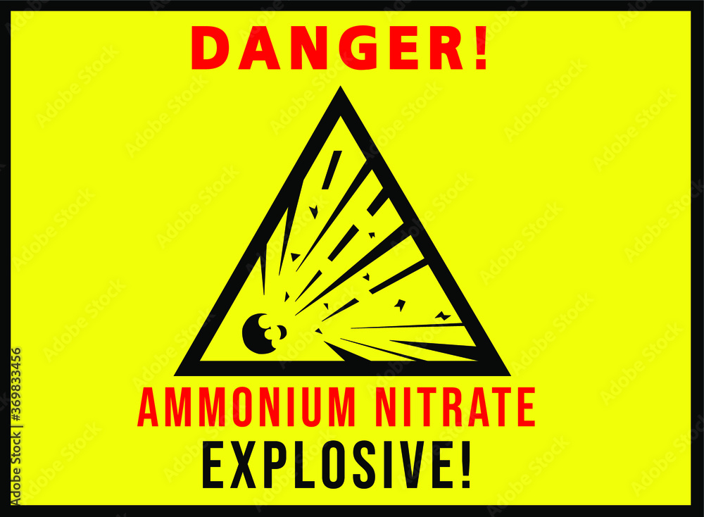 danger warning sign vector Danger warning sign explosion Ammonium ...