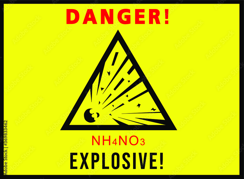danger warning sign vector Danger warning sign explosion Ammonium ...