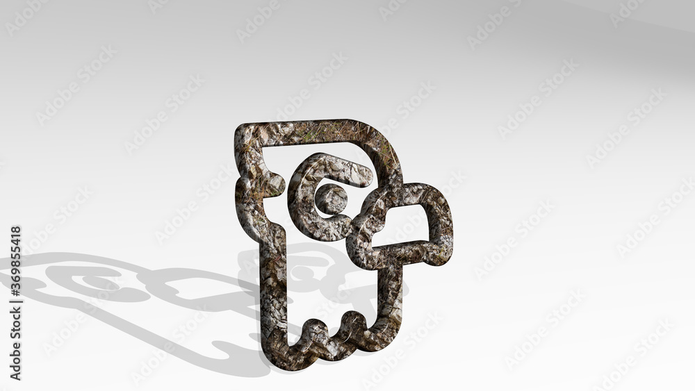 WILD BIRD EAGLE made by 3D illustration of a shiny metallic sculpture ...
