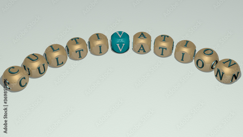 CULTIVATION combined by dice letters and color crossing for the related ...