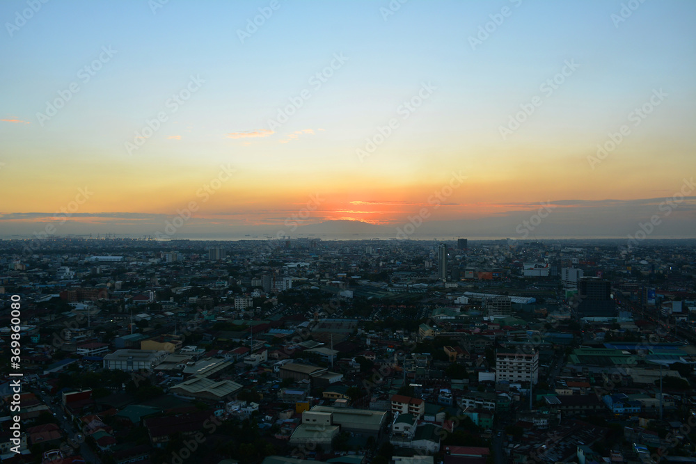 Quezon city overview during afternoon sunset in Quezon City ...