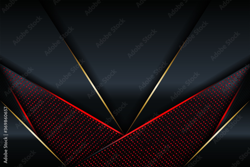 Vector illustration of Modern abstract black paper realistic layered ...