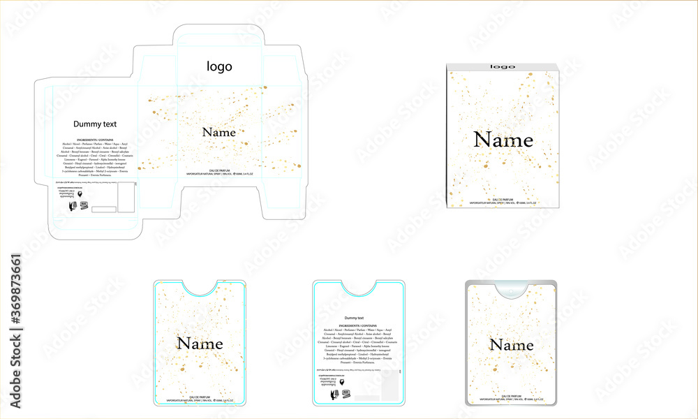 Packaging design, perfume luxury box design template and mock up box ...