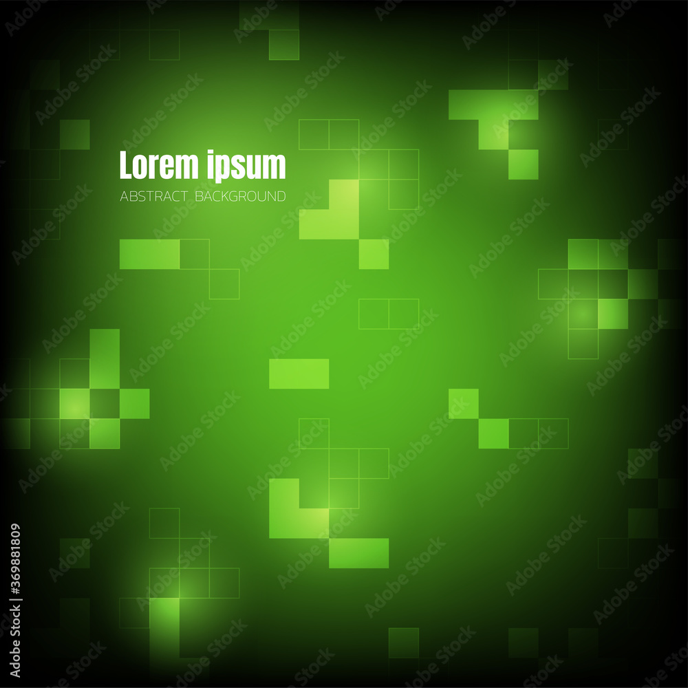 green pixel mosaic technology abstract background, square geometric ...