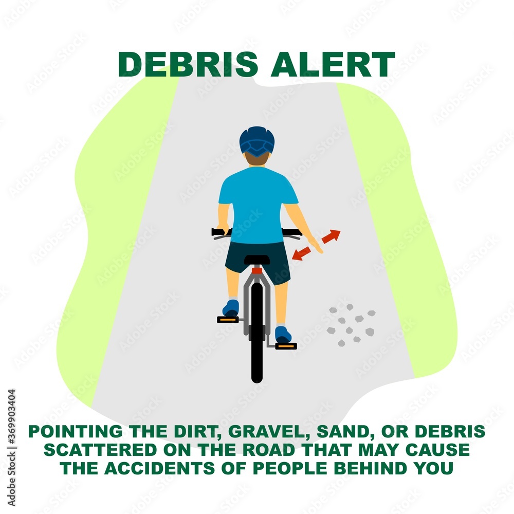 Cycling rules for traffic safety, debris alert bicycle hand signals ...